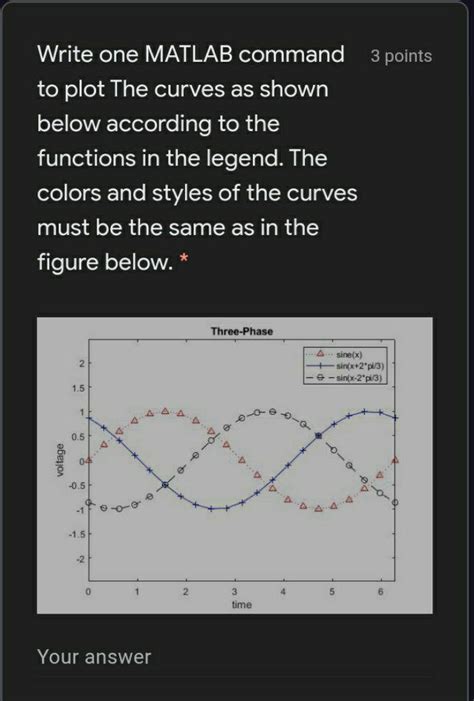 Solved Write One MATLAB Command Points To Plot The Curves Chegg