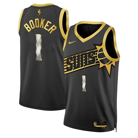 Devin Booker Mens Phoenix Suns Swingman Black Gold Jersey All