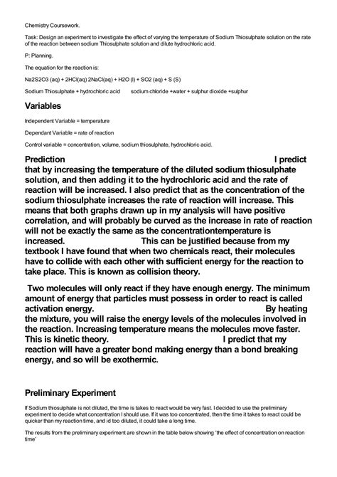 Solution Design An Experiment To Investigate The Effect Of Varying The