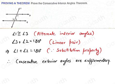 solved proving a theorem prove the consecutive interior angles theorem