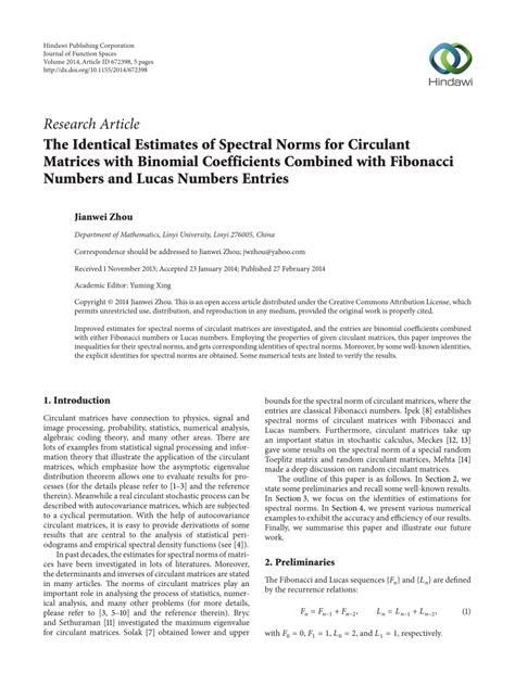 pdf the identical estimates of spectral norms for circulant matrices