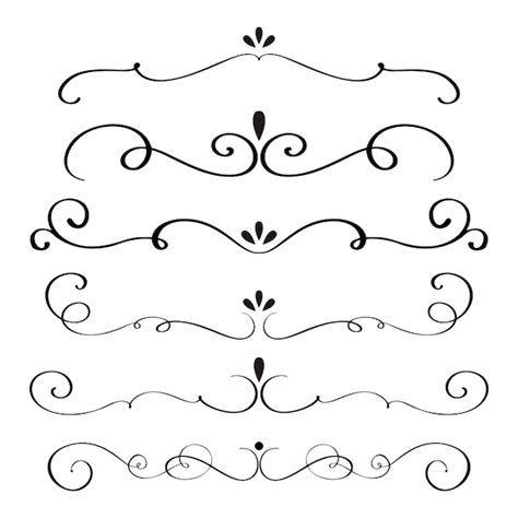 디자인 벡터 일러스트 레이 션에 대 한 빈티지 장식 소용돌이의 예술 서예 번성 프리미엄 벡터