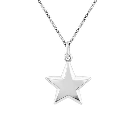 Star Pendant 925 Sterling Silver Chain Necklace Agora Jewels