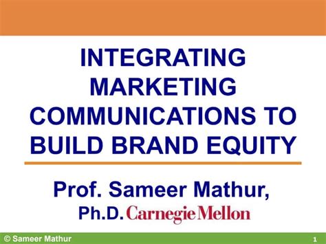 Integrated Marketing Communications To Build Brand Equity Pdf