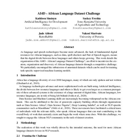Ai4d African Language Dataset Challenge Acl Anthology