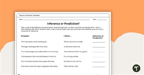 Inference Or Prediction Worksheet Teach Starter Worksheets Library