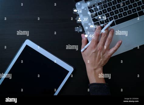 Social Media And Marketing Virtual Icons Screen Conceptcyber Security Internet And Networking