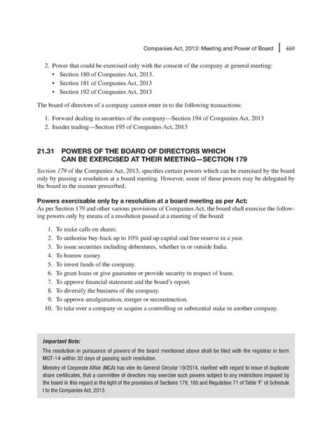 Zlib N A Companies Act 2013 Meeting And Power Of Board 469 Power That Could Be Exercised