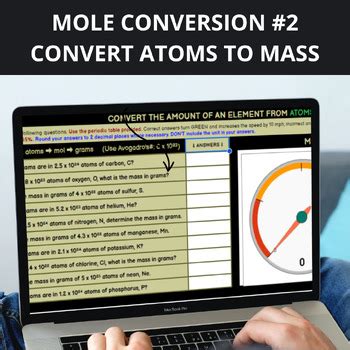 Mole Conversion Of Elements Mass To Atoms And Atoms To Mass TPT