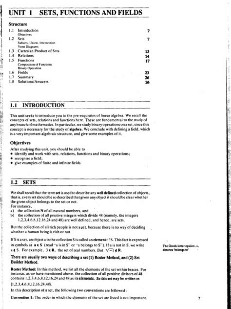 Linear Algebra Ignou Pdf Euclidean Vector Set Mathematics