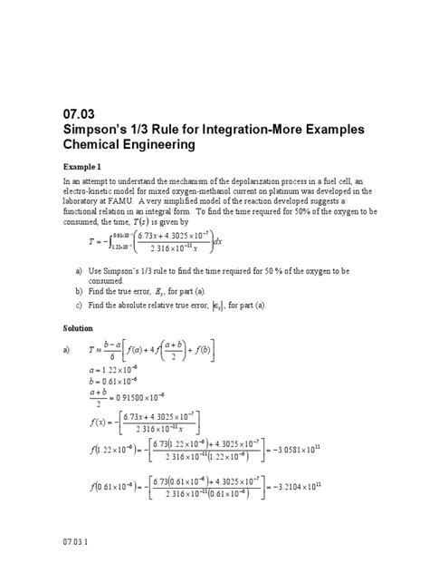 simpson s 1 3 rule integration examples pdf physical sciences