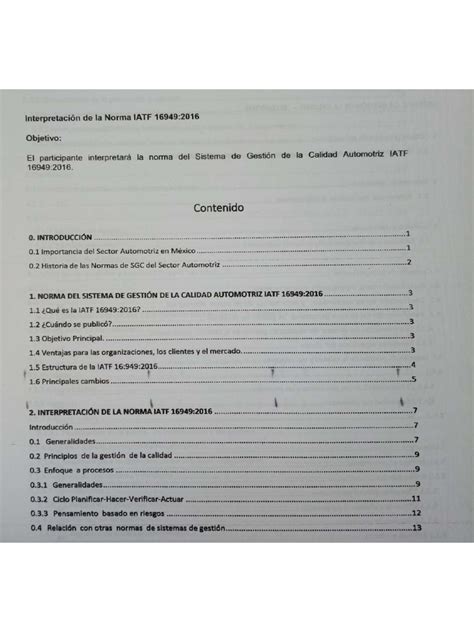 Interpretación De La Norma Iatf 16949 2016 Pdf