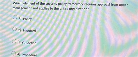 Solved Which Element Of The Security Policy Framework