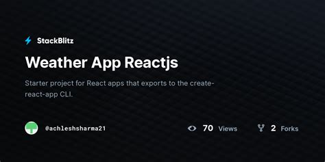 Weather App Reactjs Stackblitz