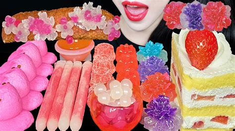 Asmr Cherry Blossoms Kohakuto Frozen Nik L Nip Wax Peeps Marshmallow Strawberry Cake Mukbang