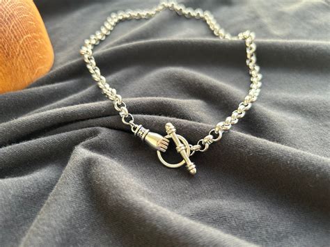 Silver Charm Holder Necklace Silver Open Ended Hand Necklace Hold On