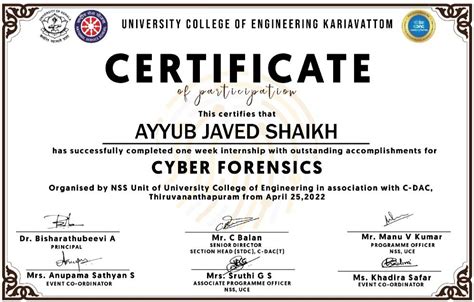 Ayyub Shaikh On Linkedin Cyberforensics Internship Cdac