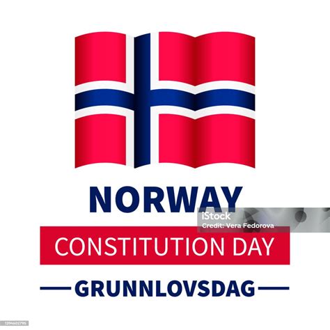 노르웨이 헌법의 날 타이포그래피 포스터 영어와 노르웨이어로 5 월 17 일 휴일 축하 배너 전단지 인사말 카드 등을위한 벡터 템플릿 17에 대한 스톡 벡터 아트 및 기타
