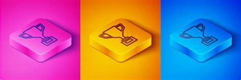 분홍색과 주황색 파란색 배경에 고립 된 자전거 아이콘이있는 등도 성 라인 어워드 컵 우승자 트로피 기호 챔피언십 또는 경쟁