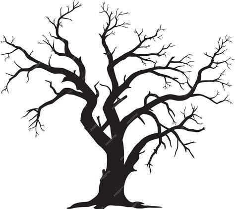 Premium Vector Eternal Decay A Monochromatic Dead Tree Vector Lifes