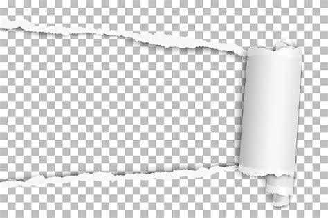 포장 된 종이 찢 김으로 투명 한 종이에 왼쪽에서 오른쪽으로 찢어진 길쭉한 구멍 벡터 템플릿 디자인입니다 종이 이랑 갈기갈기 찢어진에 대한 스톡 벡터 아트 및 기타 이미지