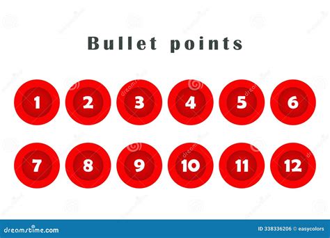 Bullet Points Red Circles Stock Illustration Illustration Of Numerical 338336206