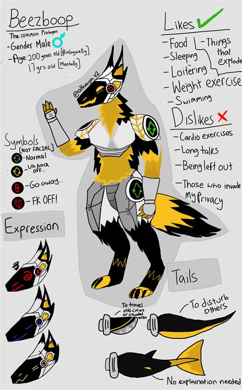 [oc] Beezboop The Protogen Reference Sheet R Furry