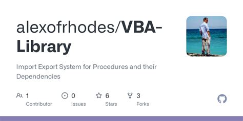 GitHub Alexofrhodes VBA Library Import Export System For Procedures And Their Dependencies