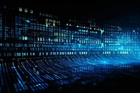 Premium Photo Blue Digital Binary Code Data Numbers Background Design