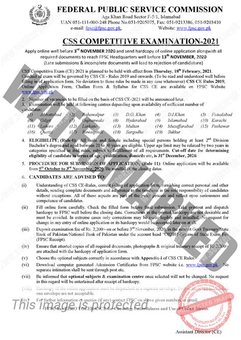 Css Registration 2021 Details Fpsc Challan Form Css 2021 Seekergk