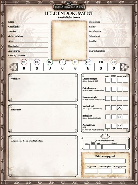 Dsa5 Heldendokumente Deluxe Ausfllbar Ohne Rechnung V101 Pdf