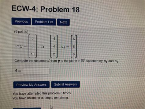 solved ecw 4 problem 18 previous problem list next 5