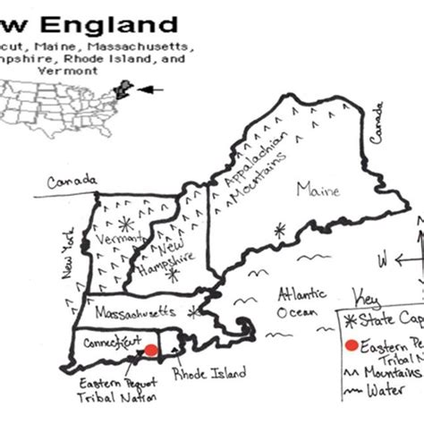 Map Of Three Southeastern Connecticut Native American Tribal Nations