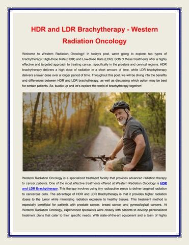 HDR And LDR Brachytherapy Western Radiation Oncology By Western Radiation Oncology Issuu