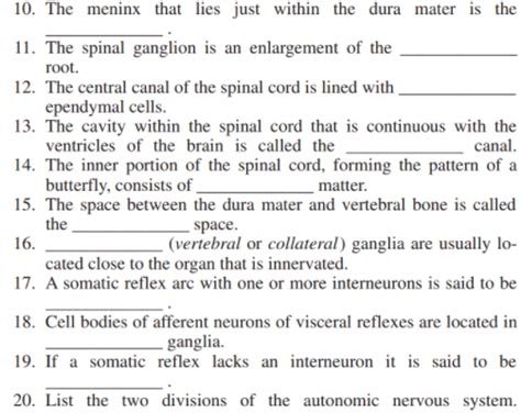 Solved 10 The Meninx That Lies Just Within The Dura Mater