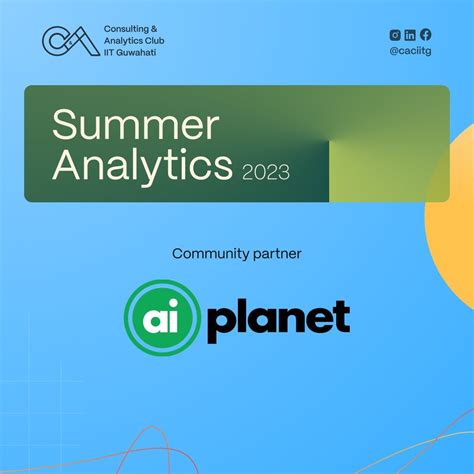Consulting And Analytics Club Iit Guwahati On Linkedin Community Partner Summeranalytics