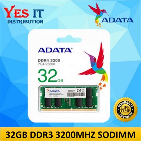Adata 8gb 16gb 32gb Ddr4 3200mhz Sodimm Notebook Ram Shopee Malaysia
