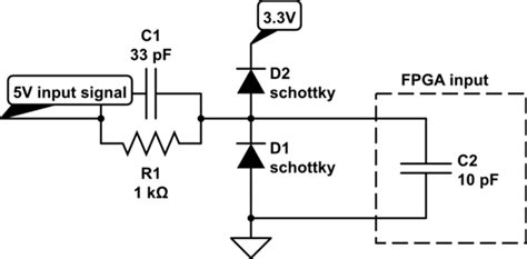 Using Frequency Compensated Resistive Divider As Digital Level Shifter Electrical Engineering