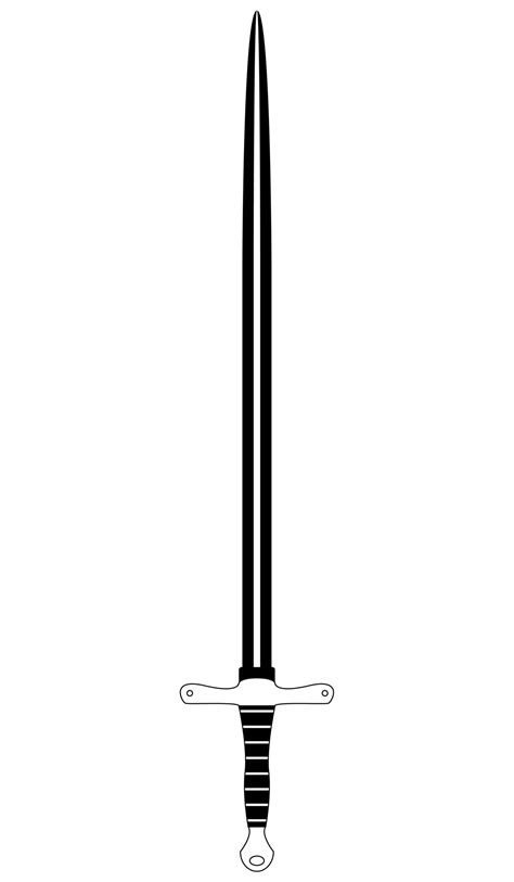 Sword In Lineart Style Simple Black Sword Icon Outline Png