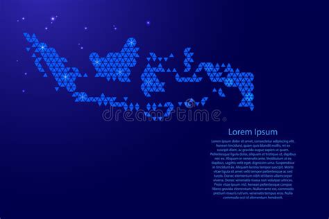 indonesia map with nodes linked by lines concept of global comm stock