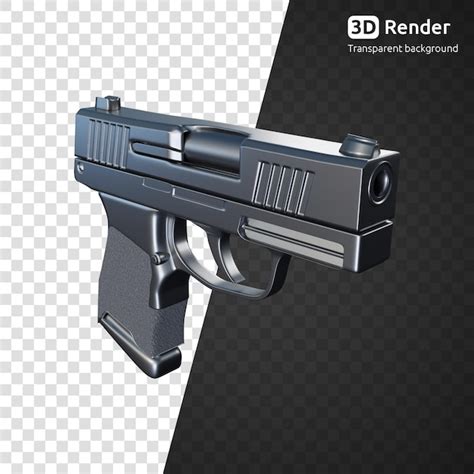 Premium Psd Pistol Gun 3d Render Isolated