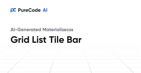 Build And Deploy Materializecss Grid List Tile Bar Quickly