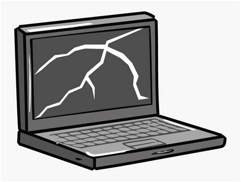 Broken Laptop Screen Cartoon Hd Png Download Kindpng