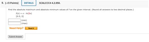 Solved Find The Absolute Maximum And Absolute Minimum Values Chegg