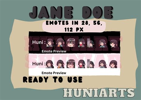 Zenless Zone Zero Jane Doe Emote Set Anime Emotes Discord Twitch Youtube Emotes Etsy