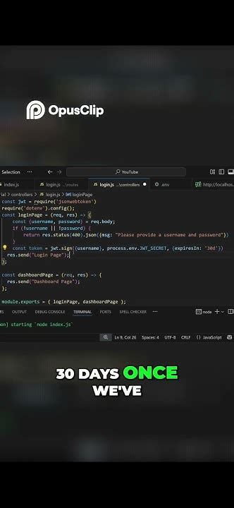 Jwt Token Set Expiration Date Nodejs Backend Youtube