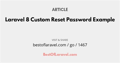 Laravel 8 Custom Reset Password Example