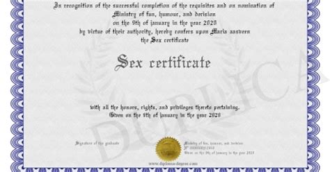 Sex Certificate