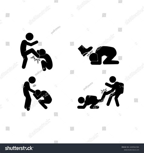 Collection Bullying Icon Bully Persecution Harassment Stock Vector