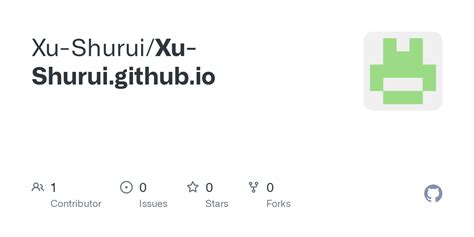 GitHub Xu Shurui Xu Shurui Github Io